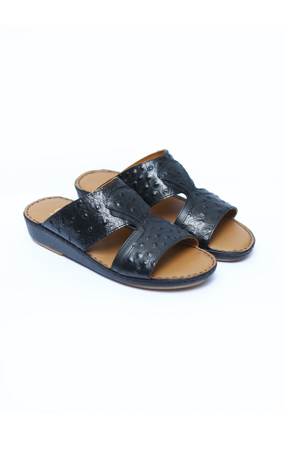Classic Leather Arabic Slipper With Embossed Pattern – Luxury Handmade ...