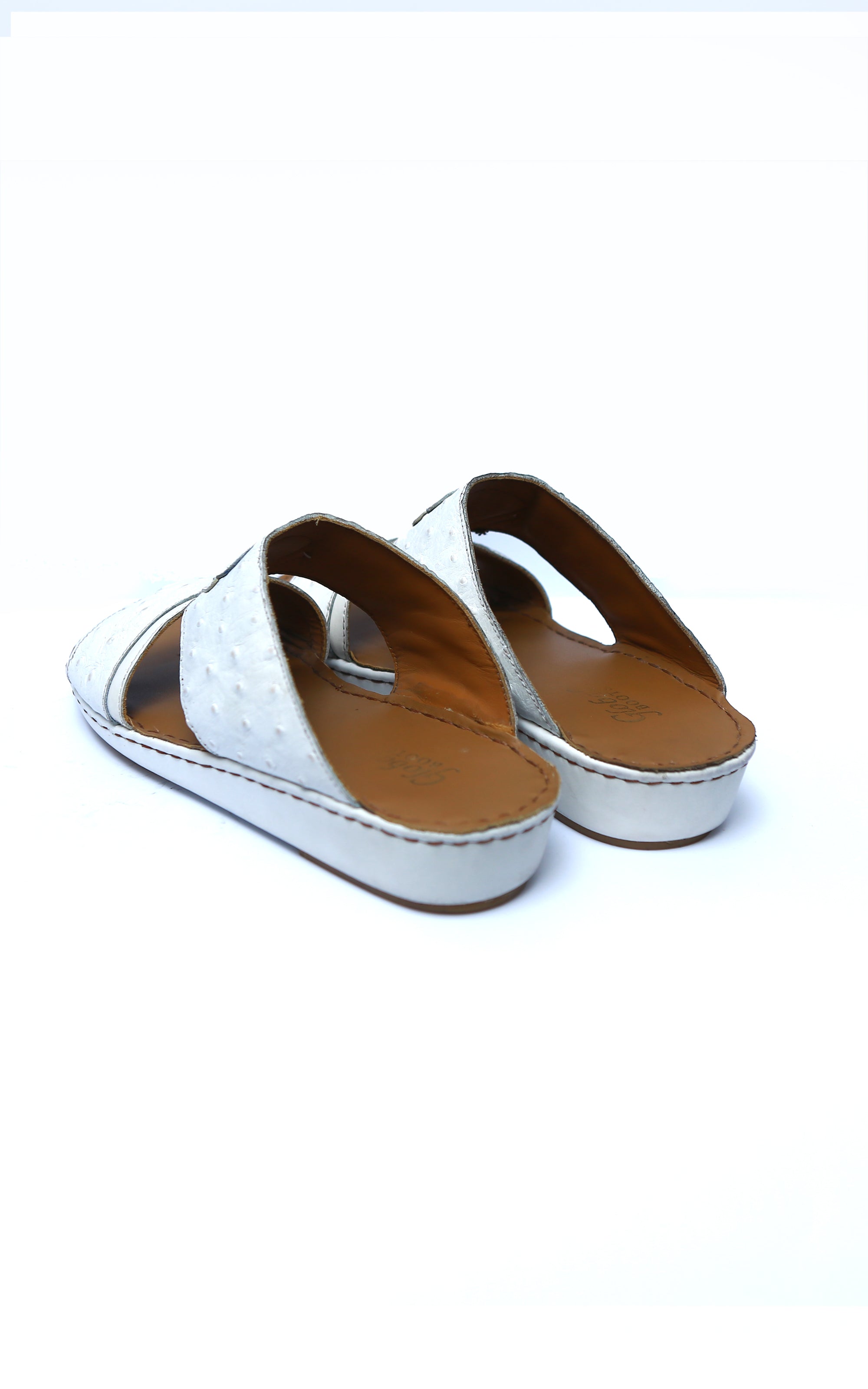 Modern Handstitched Men Arabic Slipper White – Luxury Handmade Leather ...