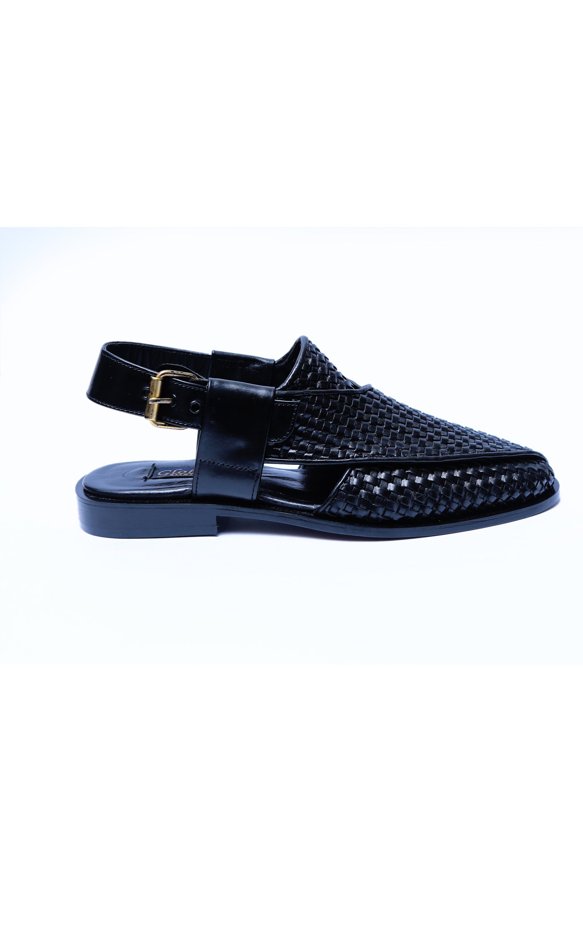 Hand Knitted Peshawari Chappal Closed Black – Luxury Handmade Leather ...