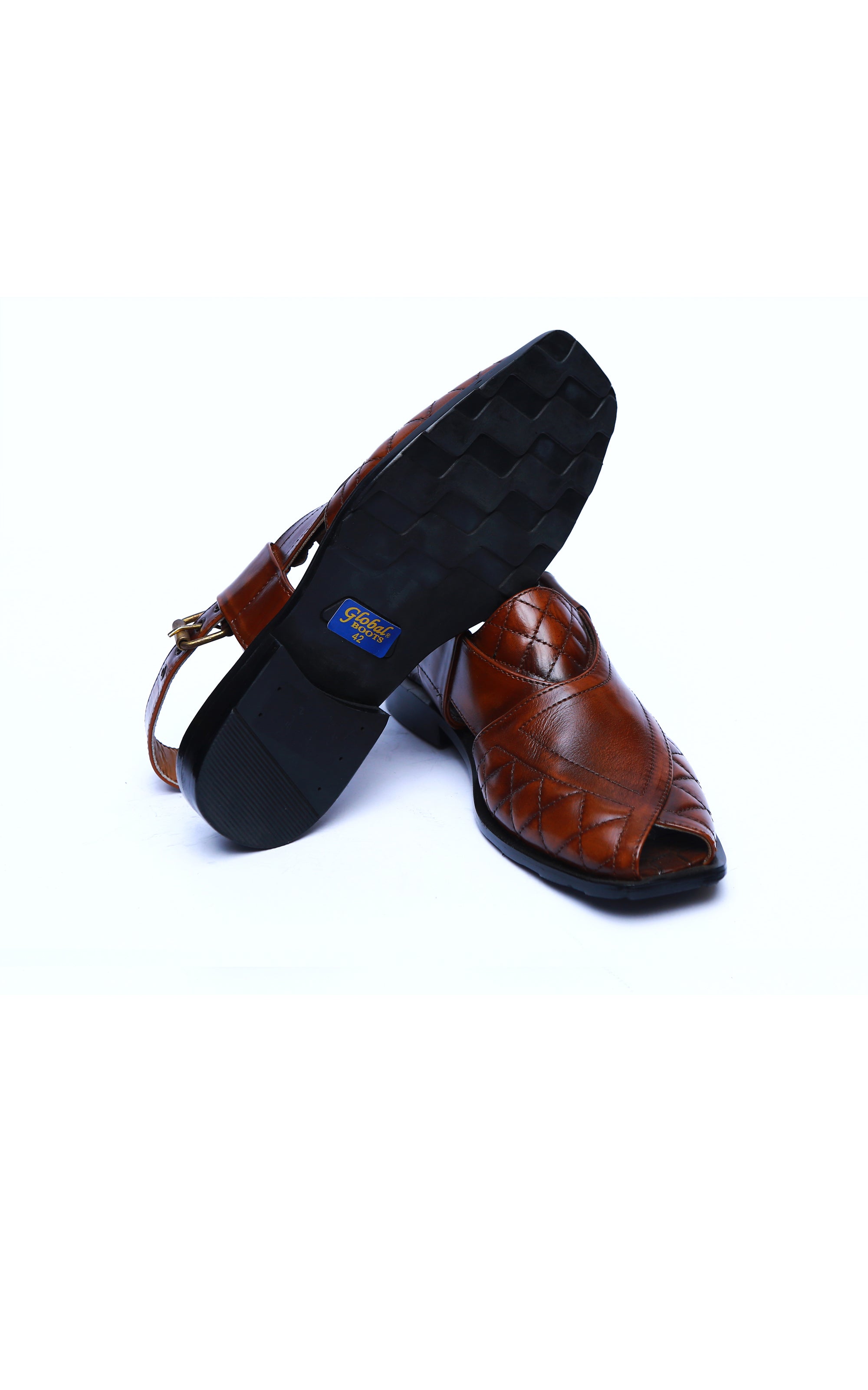 Plain Leather Peshawari Chappal Two Tone – Luxury Handmade Leather ...