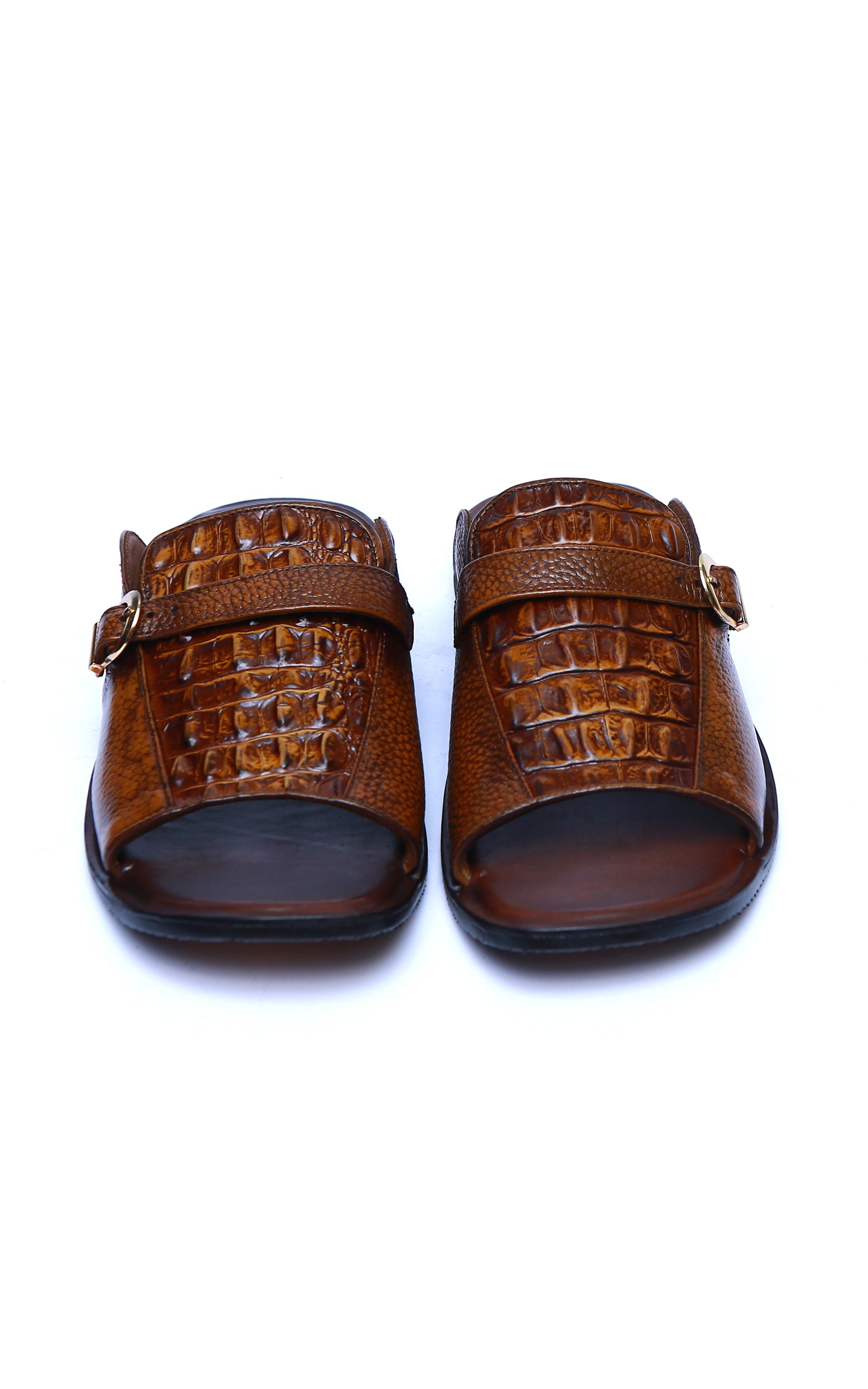 Crocodile Leather Chappal With Single Buckle – Luxury Handmade Leather ...